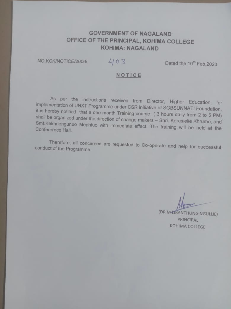 NOTICE - Kohima College