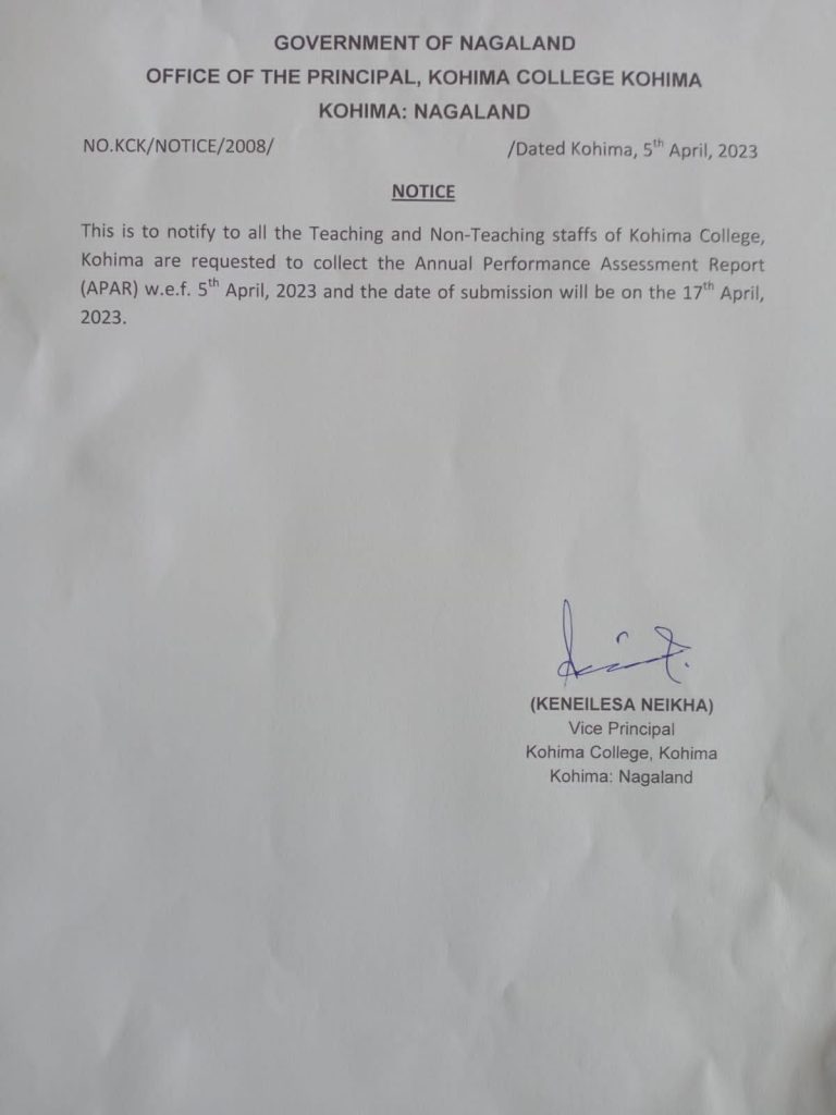 Notice (APAR) - Kohima College