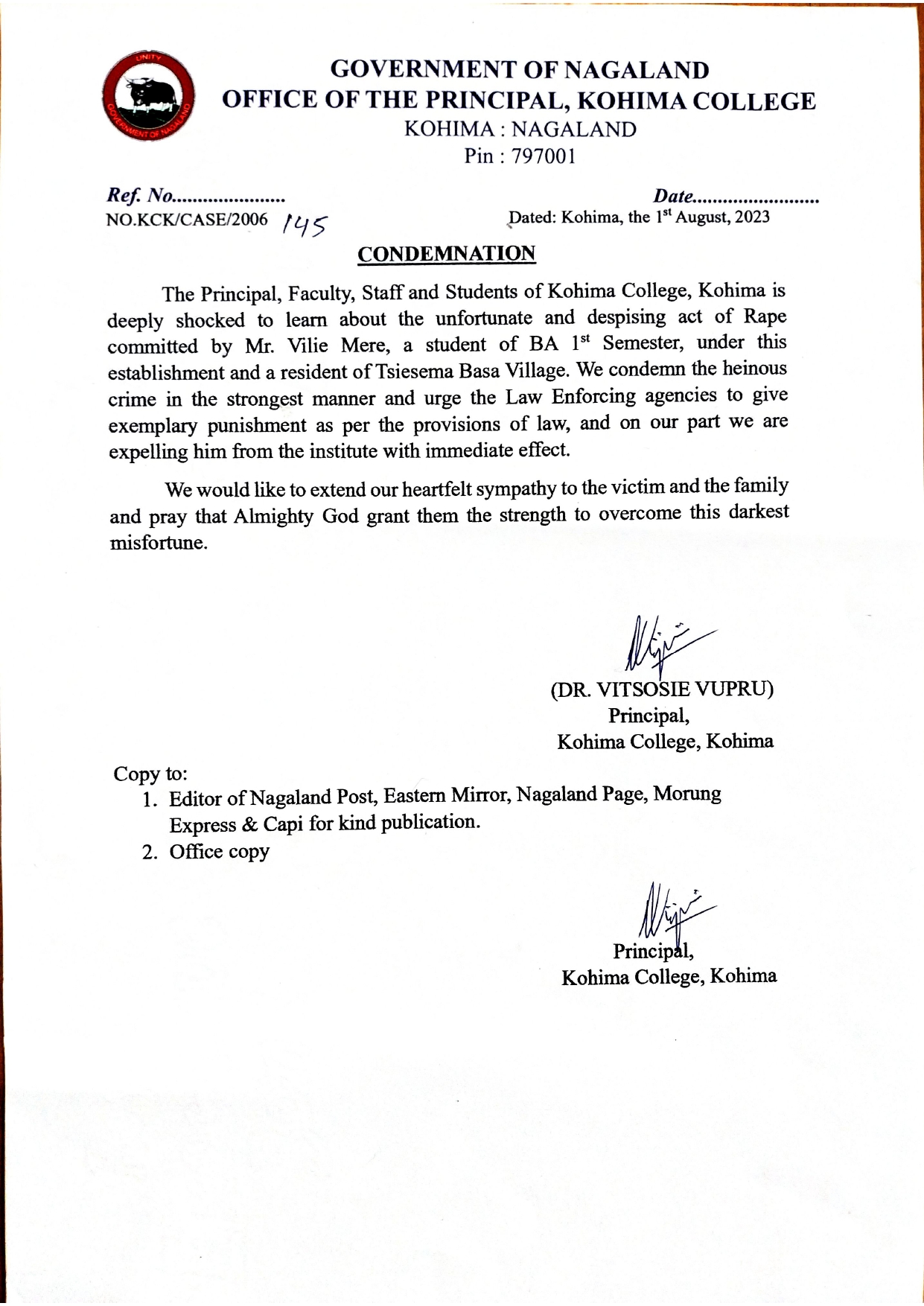 CONDEMNATION - Kohima College