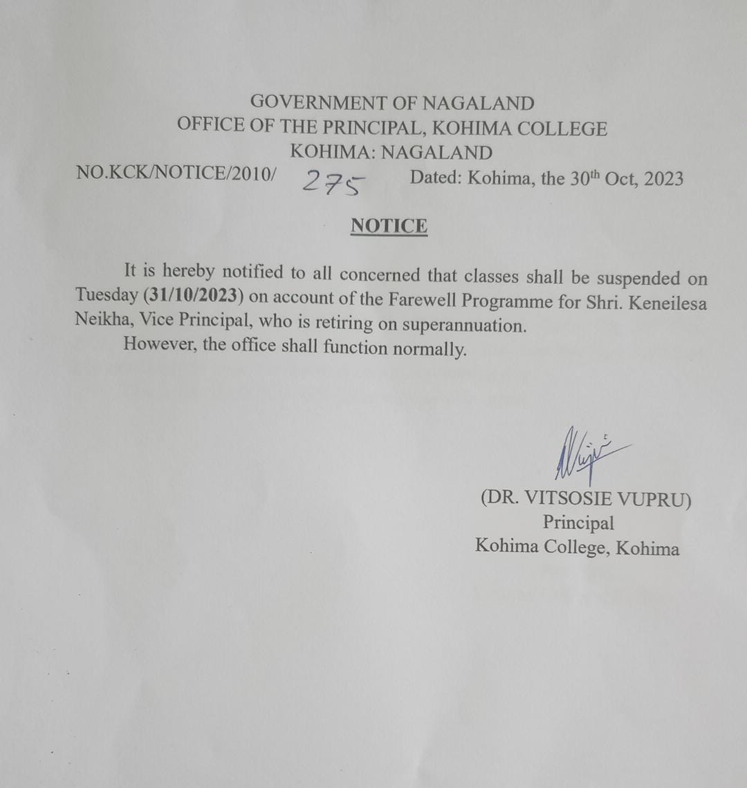 NOTICE - Kohima College