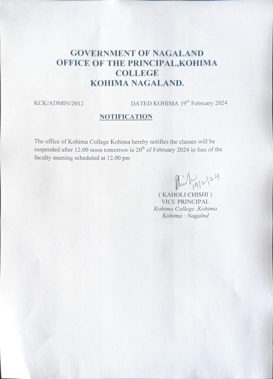 Notice - Kohima College